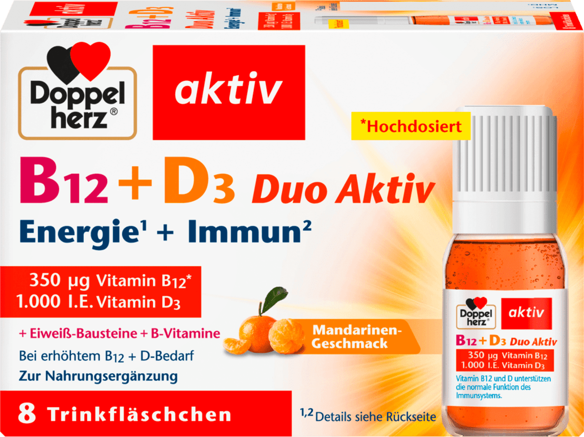 Doppelherz vitamín B12 + vitamín D3 Duo Aktiv, 8 ks | dm.cz