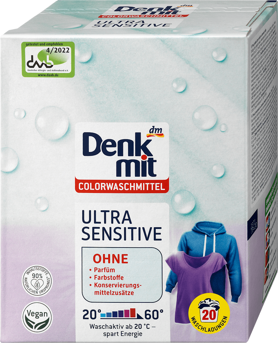 Denkmit prací prášek ultra sensitiv, 20 PD | dm.cz