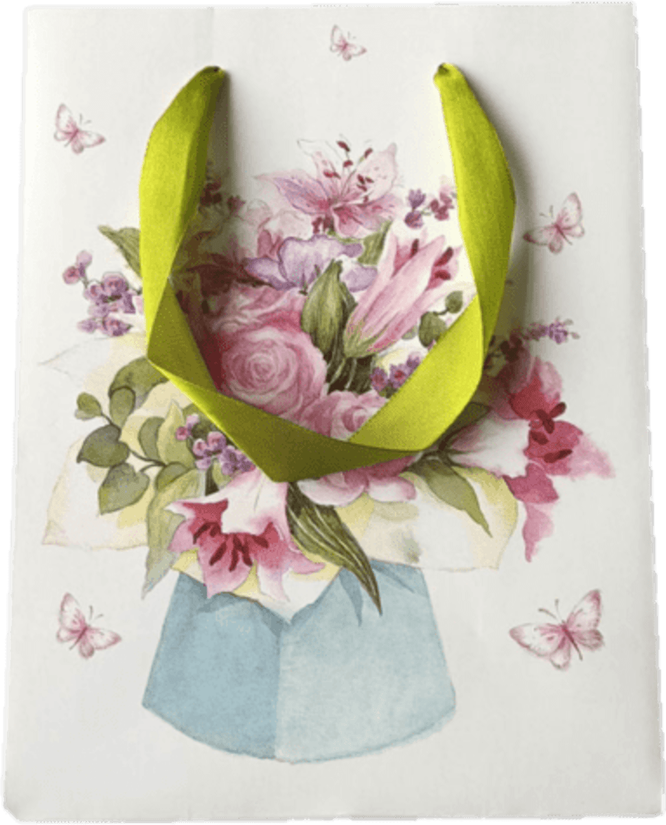 SAV COM Pungă cadou model floral M 17,5x23x10cm, 1 buc cumpără ...