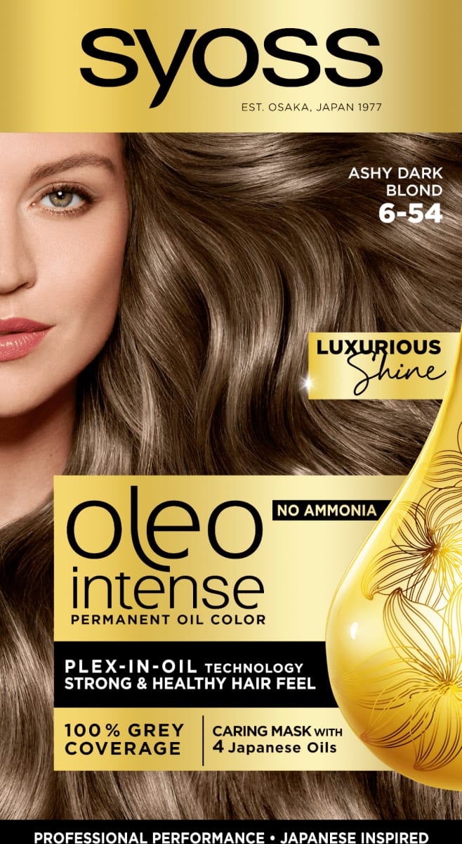 syoss Oleo Intense Vopsea de păr permanentă 6-54 Blond închis, 1 buc ...