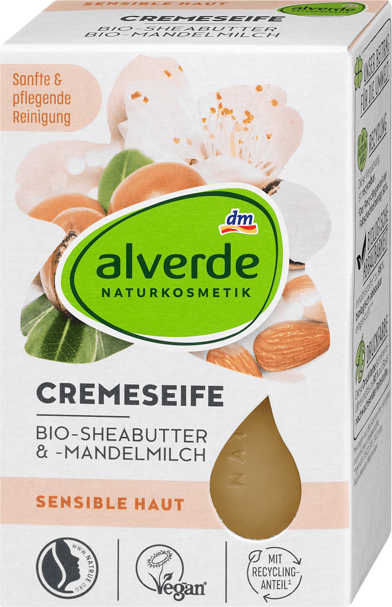 alverde NATURKOSMETIK Trdo milo z bio karitejevim maslom in mandljevim ...