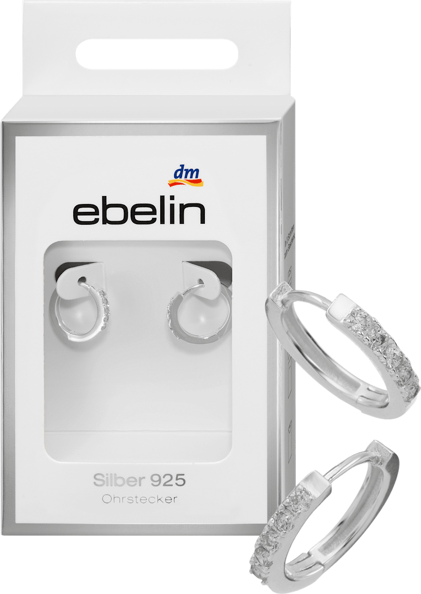 ebelin Creolen mit Zirkoniasteinen 925 Silber, 2 St dauerhaft günstig ...