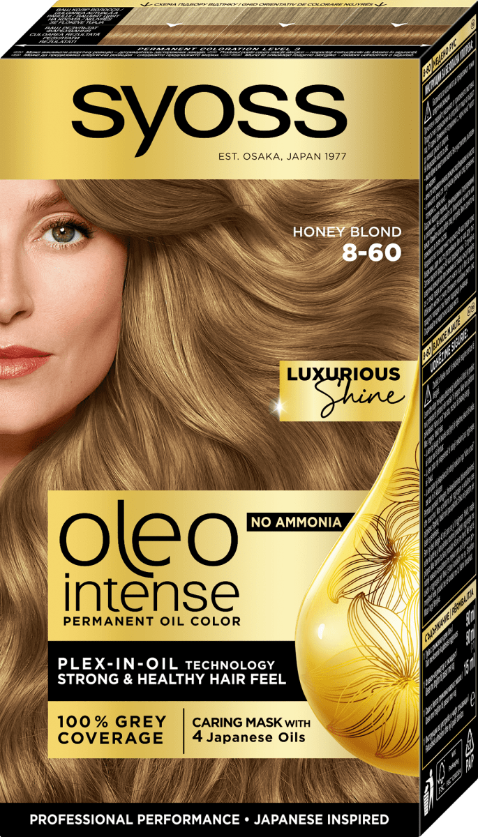 syoss Oleo Intense Боя за коса - Nr.8-60 Honey Blond, 1 бр. Пазарувай ...
