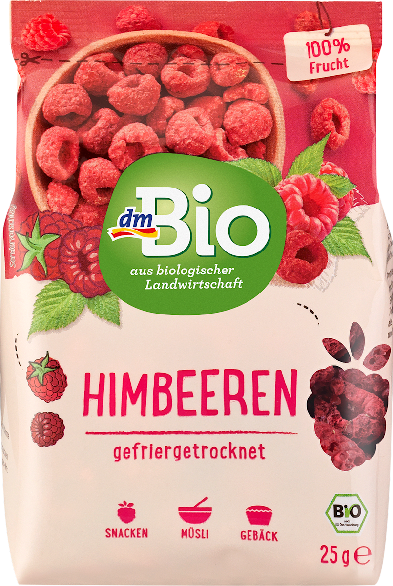 dmBio Himbeeren gefriergetrocknet, 25 g dauerhaft günstig online kaufen ...