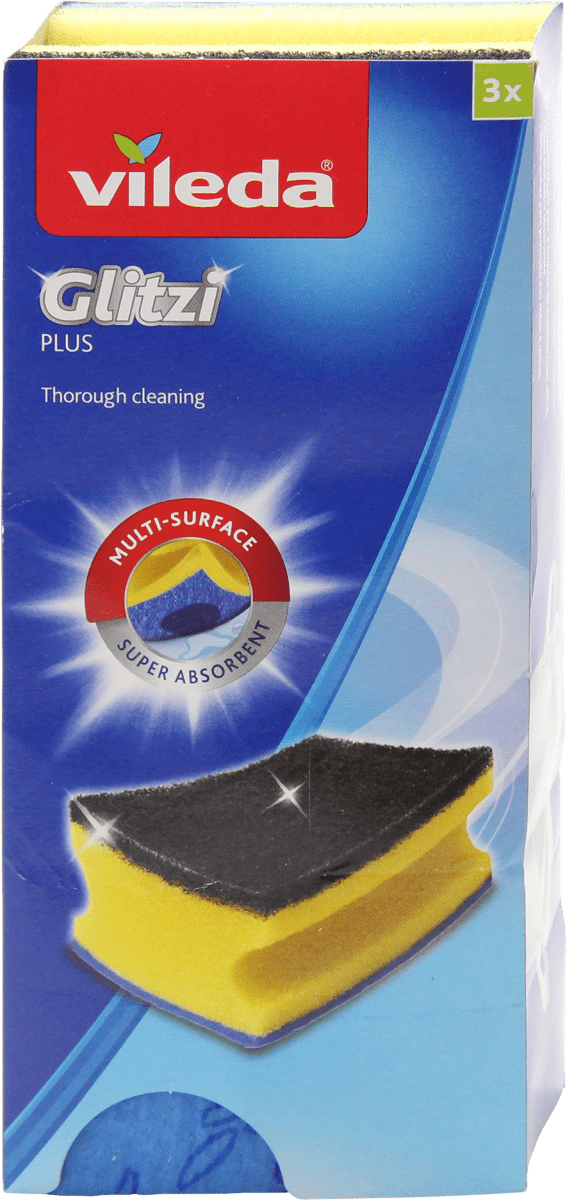 vileda Spugna da cucina Glitzi Plus, 3 pz Acquisti online sempre convenienti | dm Italia