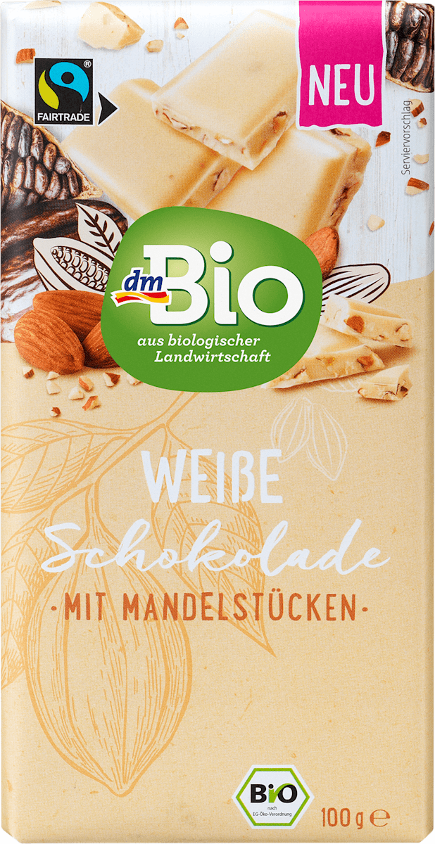 dmBio Schokolade, weiß mit Mandelstücken, 100 g dauerhaft günstig ...