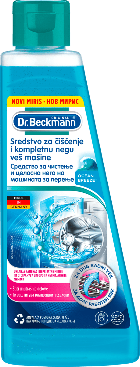 Dr.Beckmann Sredstvo za čišćenje i kompletnu negu veš mašine - OCEAN BREEZE, 250 ml povoljna ...