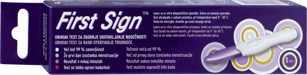 First Sign First Sign urinski test za rano otkrivanje trudnoće, 1 kom ...