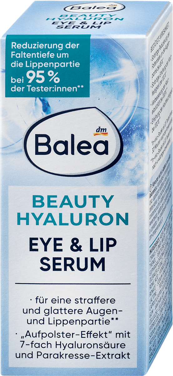 Balea Szem- és ajakkörnyék-ápoló szérum Beauty Hyaluron, 15 ml | dm.hu