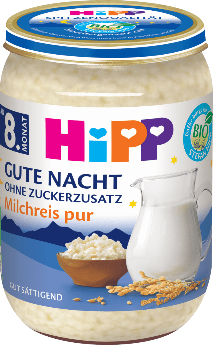 Hipp BIO mléčná rýžová kaše na dobrou noc, 190 g | dm.cz