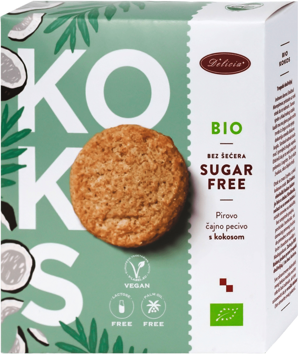 Delicia Kokos keksi od pira bez šećera, 135 g | dm.hr