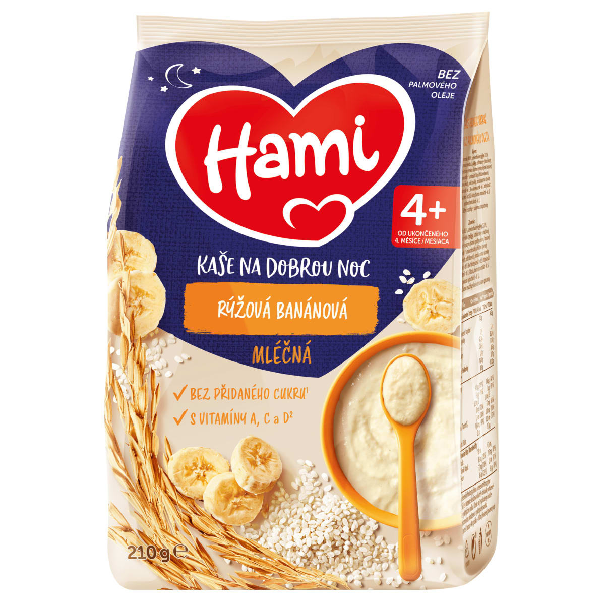 Hami Mliečna kaša ryžová banánová na dobrú noc, 210 g nakupujte vždy ...