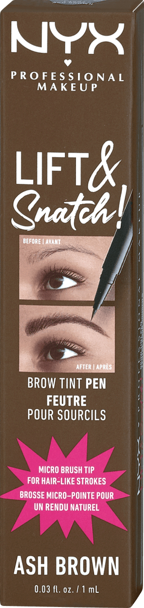 NYX PROFESSIONAL MAKEUP Augenbrauenstift Lift & Snatch! 06 Ash Brown, 1 ...