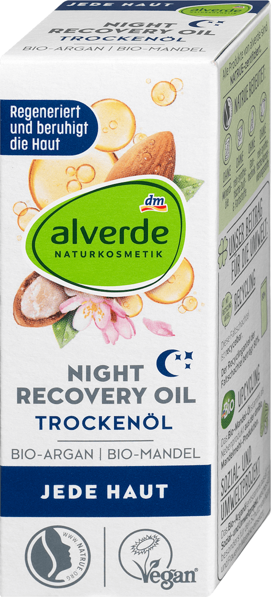 alverde NATURKOSMETIK Suvo ulje za lice Night Recovery – argan i badem ...