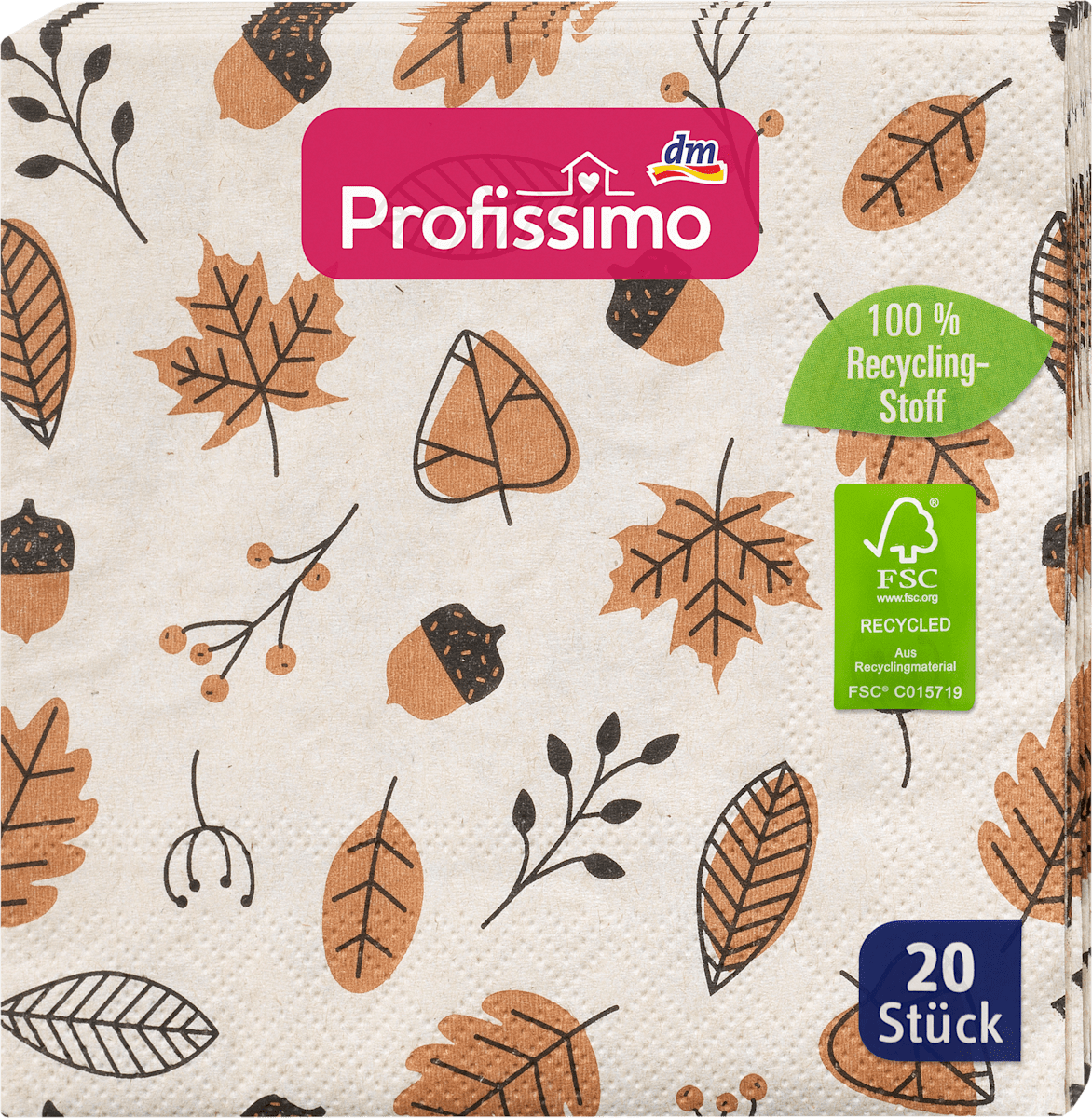 Profissimo Cocktailservietten "Waldelemente" aus Recycling-Material ...