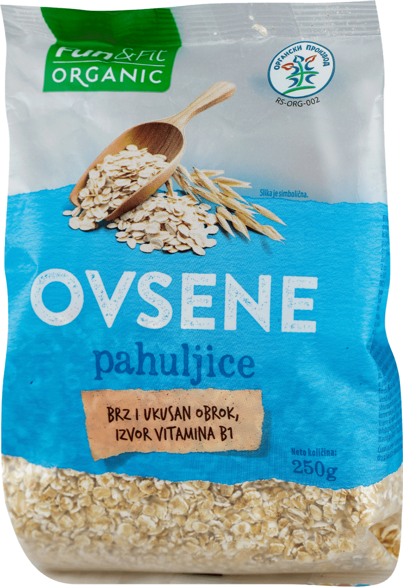 Fun&Fit ORGANIC ORGANIC ovsene pahuljice, 250 g uvek povoljna online ...