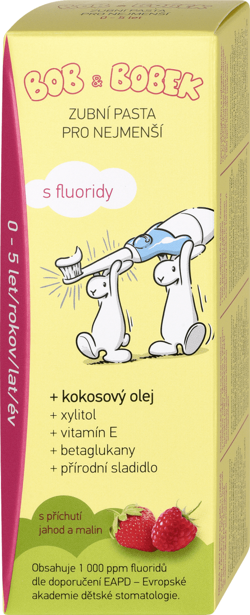 BOB & BOBEK dětská zubní pasta s příchutí jahod a malin, 50 ml | dm.cz