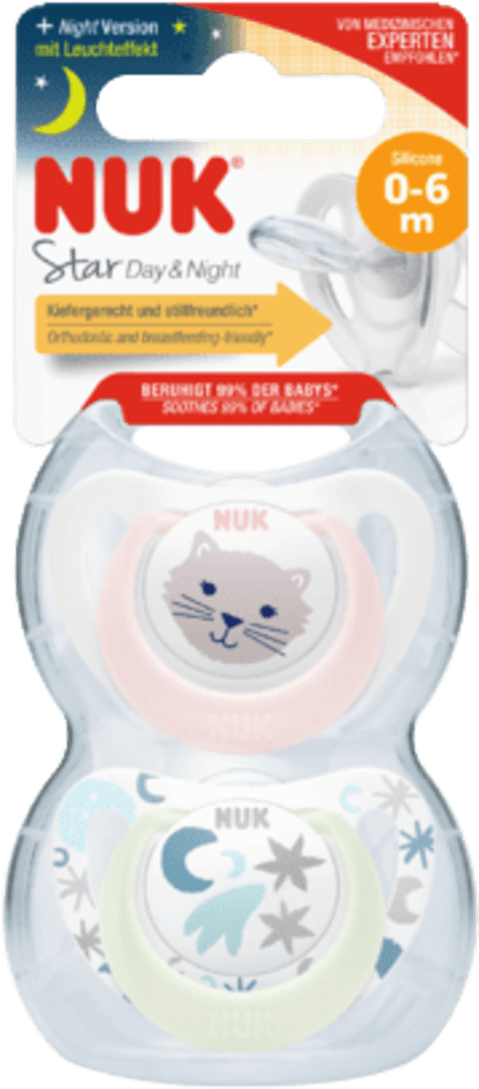 NUK Star Day & Night duda varalica, 0 – 6 mj., više vrsta, 2 kom. | dm.hr