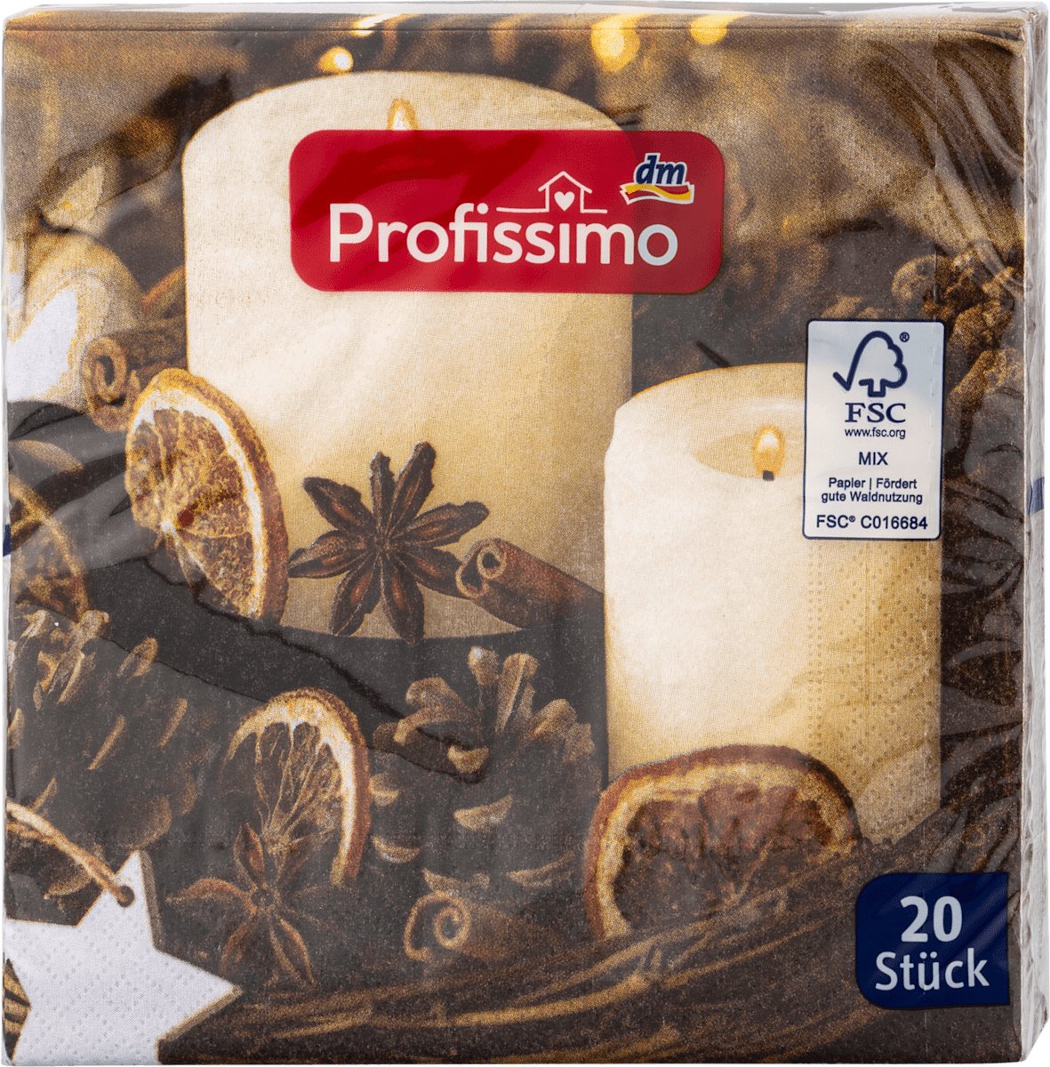Profissimo Servietten Weihnachtskerzen, 20 St dm Dauerpreis ...