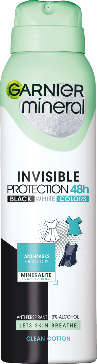 GARNIER mineral INVISIBLE PROTECTION dezodorans u spreju Clean Cotton ...