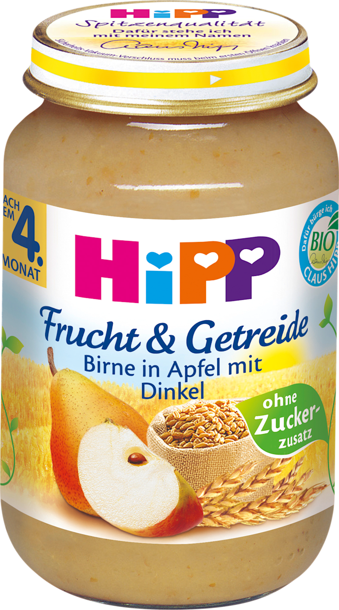 Hipp Frucht & Getreide Birne in Apfel mit Dinkel nach dem 4. Monat, 190 g dauerhaft günstig ...