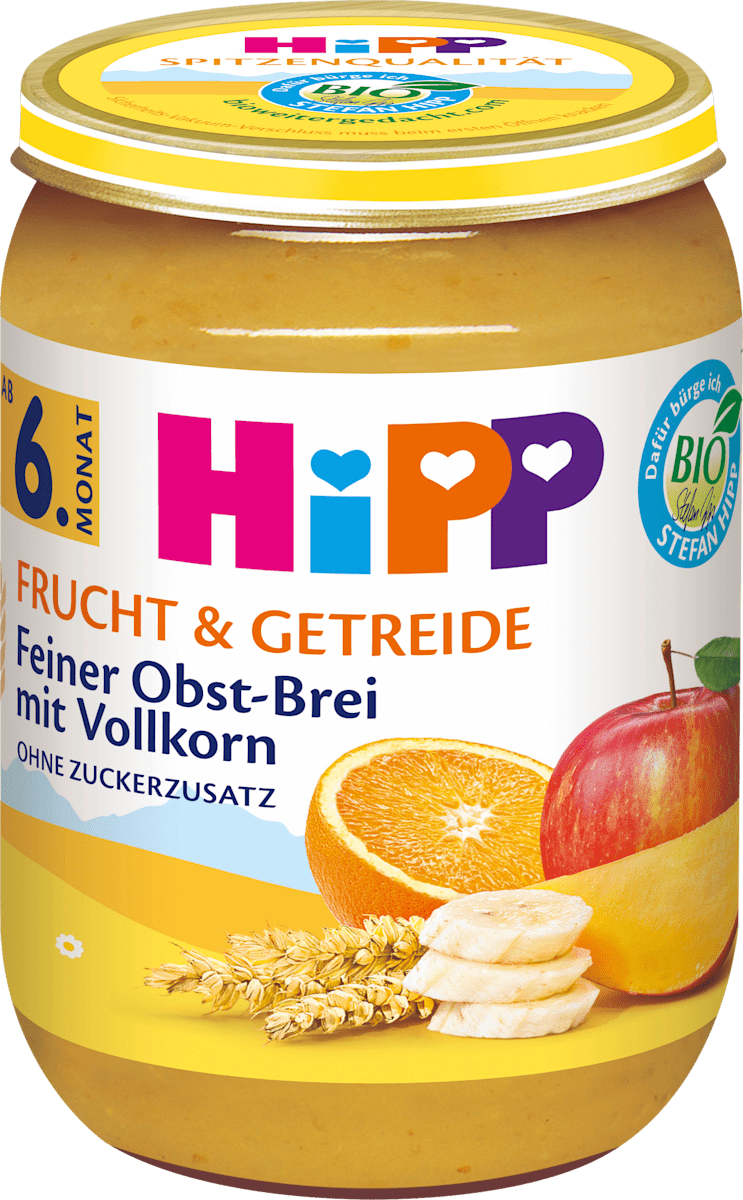 HiPP Frucht & Getreide Feiner Obst-Brei mit Vollkorn ab 6. Monat, 190 g dauerhaft günstig online ...