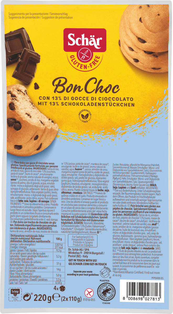 Schär Brötchen, Schoko "Bon Choc" (4 Stück), glutenfrei, 220 g ...