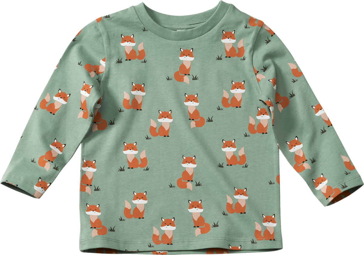 ALANA Langarmshirt mit Fuchs-Muster, grün, Gr. 104, 1 St dauerhaft günstig online kaufen | dm.de