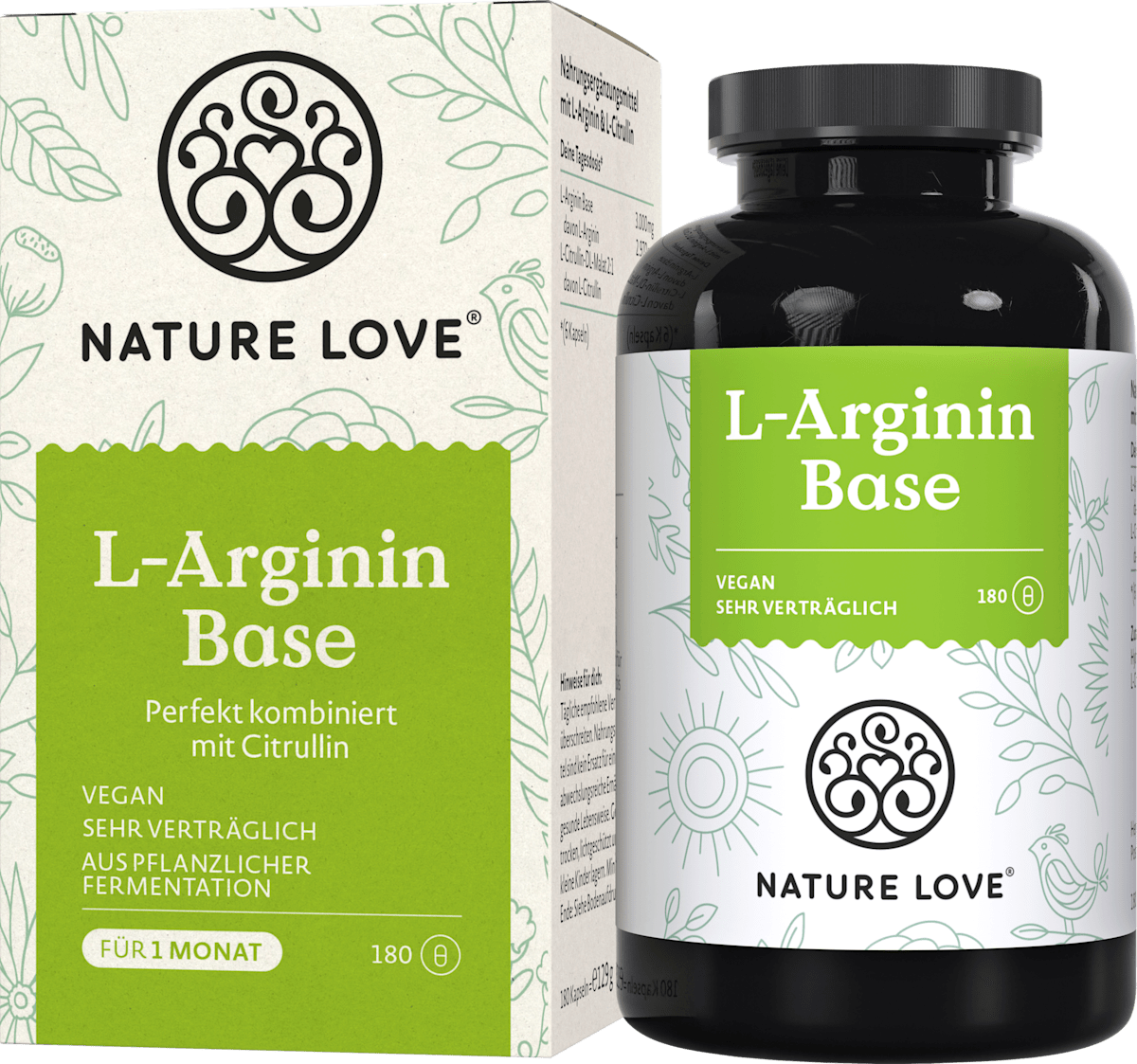 Nature Love L-Arginin Base Kapseln 180 St, 129 g dauerhaft günstig ...