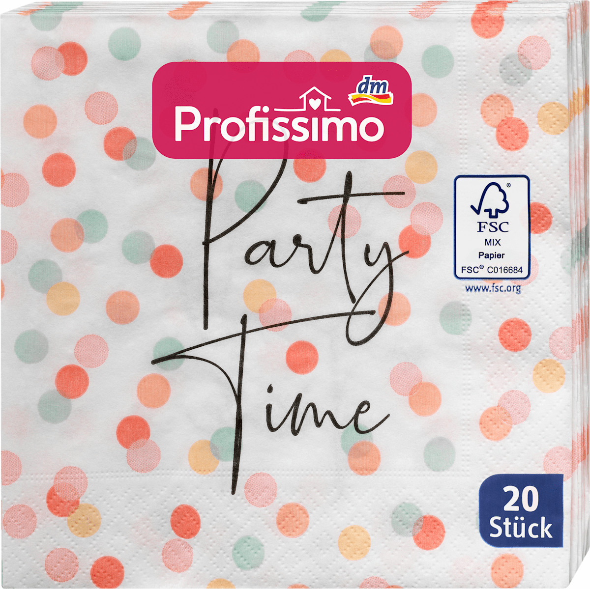 Profissimo Papire salvete Party Time, 3-slojne, 33x33 cm, 20 kom uvek ...