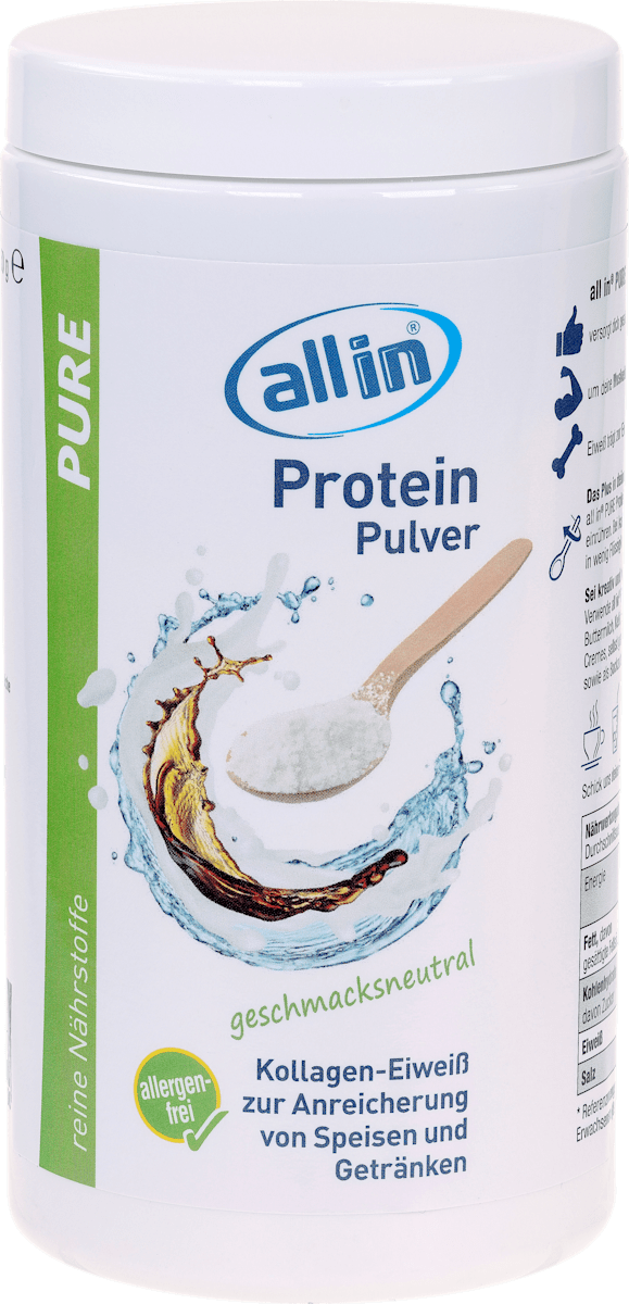allin Proteinpulver Pure Geschmacksneutral, 150 g | dm.at