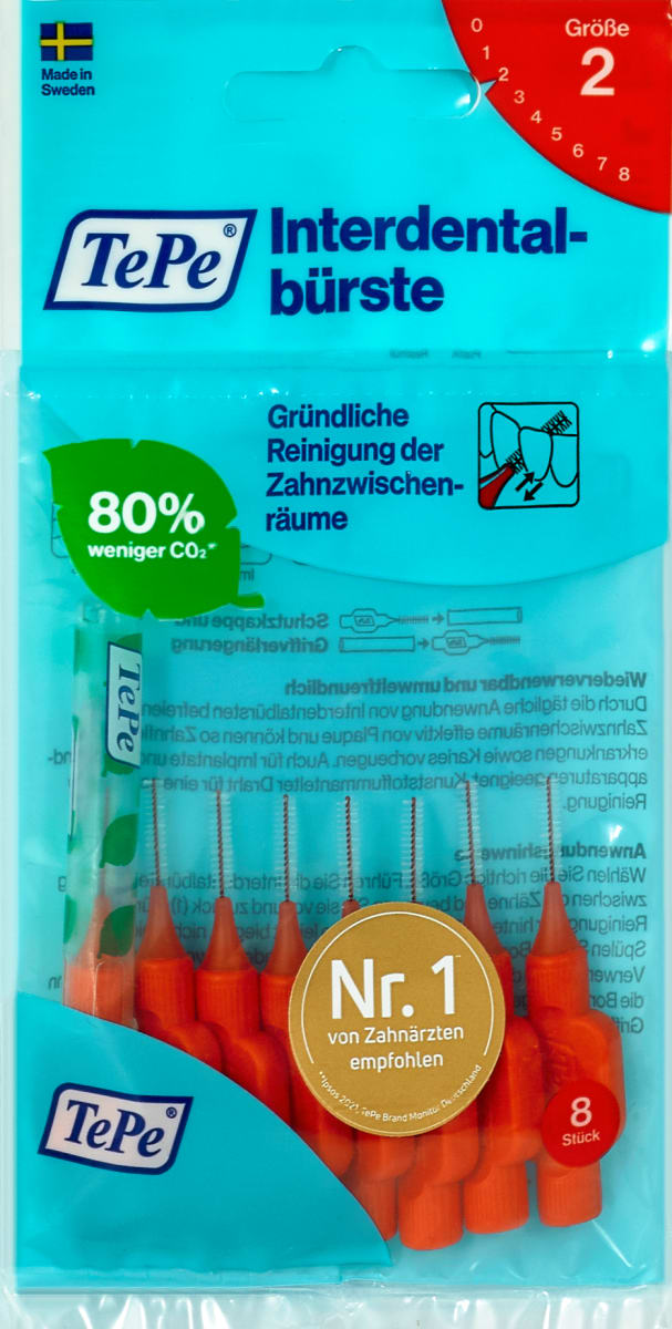 TePe Interdentalbürsten rot 0,5 mm ISO 2, 8 St | dm.at