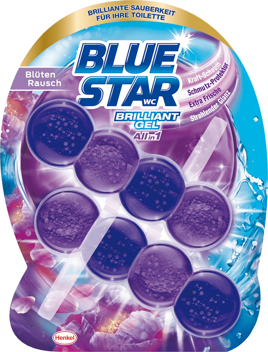 BLUE STAR WC-Steine Brilliant Gel All In 1 Blüten Rausch, 84 g dm ...