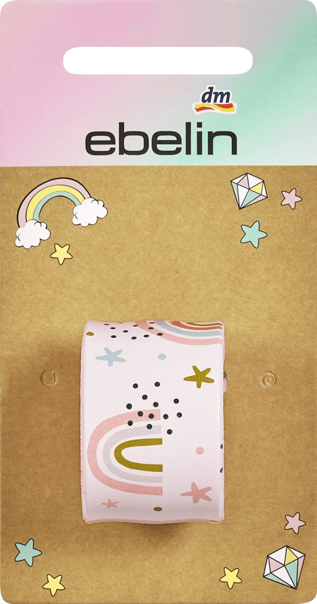 ebelin Snap Armband hellrosa im Regenbogen-Design, 1 St | dm.at