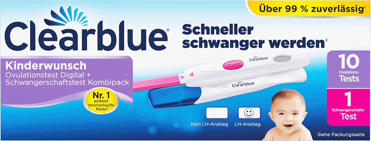 Clearblue Ovulationstest Digital + Schwangerschaftstest Kombipack, 1 St ...