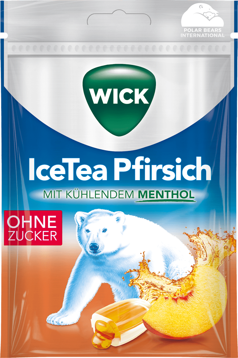 Wick Bonbons IceTea Pfirsich mit Menthol zuckerfrei, 72 g dm Dauerpreis ...