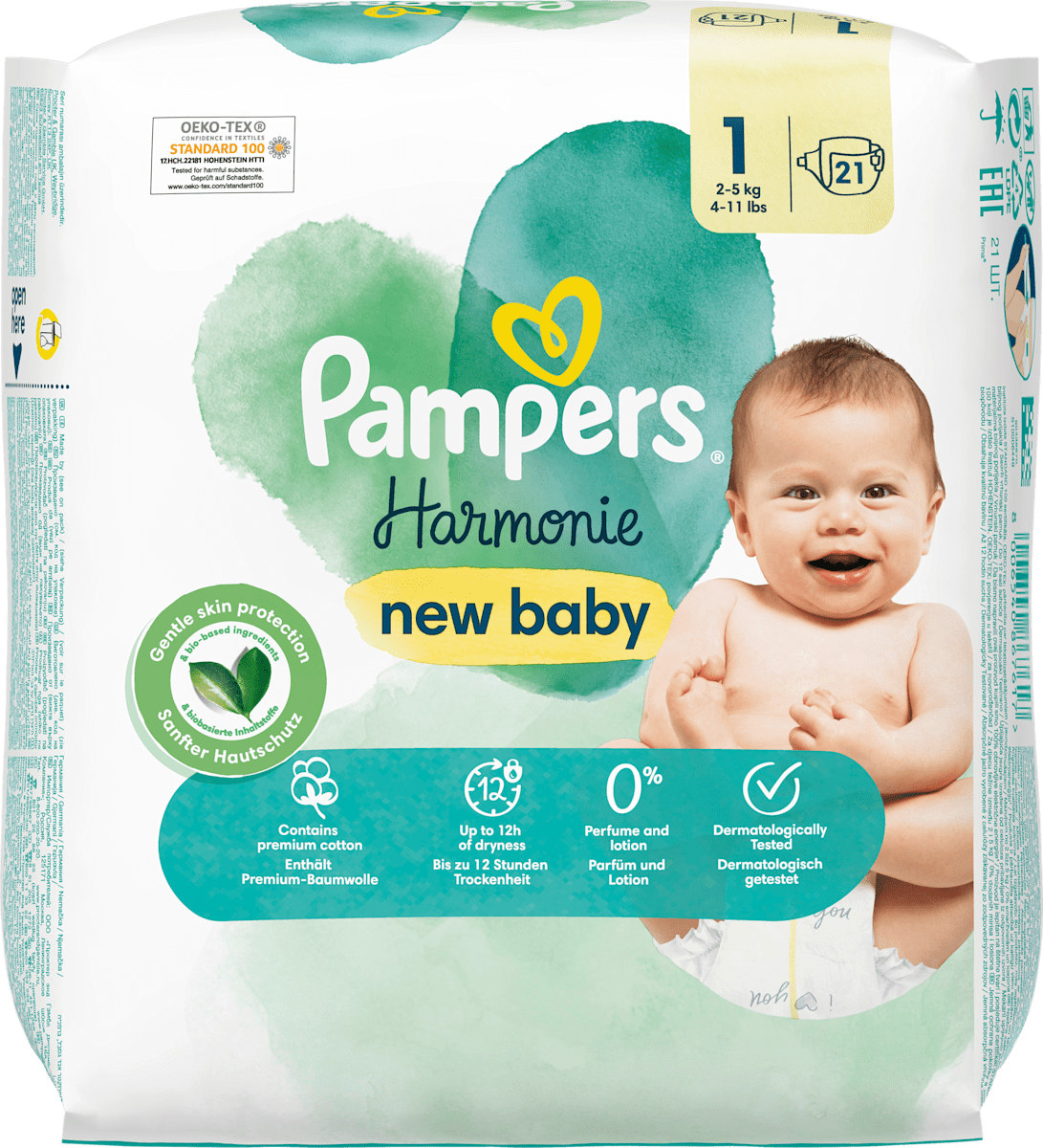 Pampers Harmonie Windeln Gr. 1 Newborn (2-5 kg), 21 St | dm.at