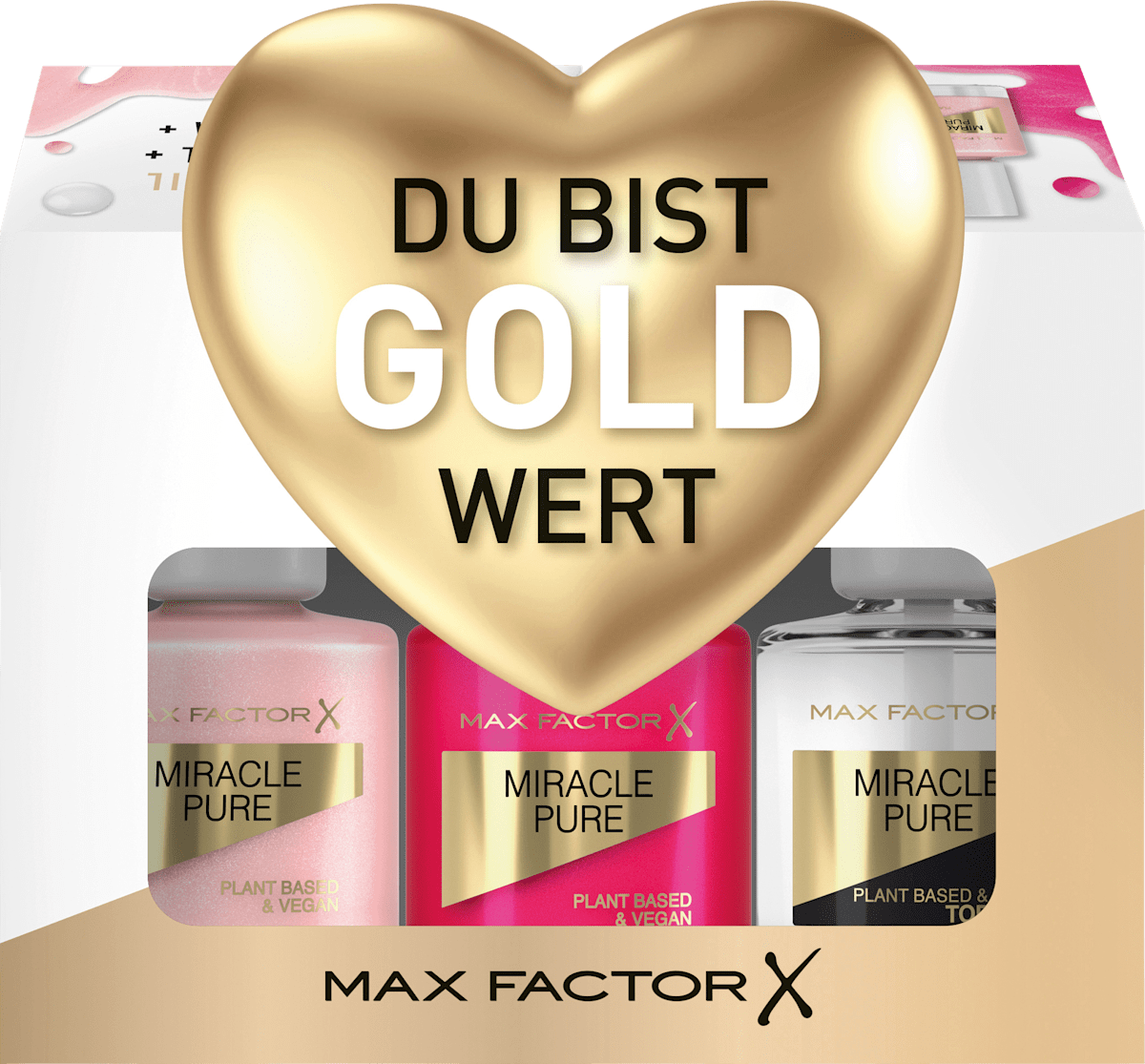 MAX FACTOR Geschenk-Set Nagellacke Miracle Pure 202 & 265 + gratis Top ...