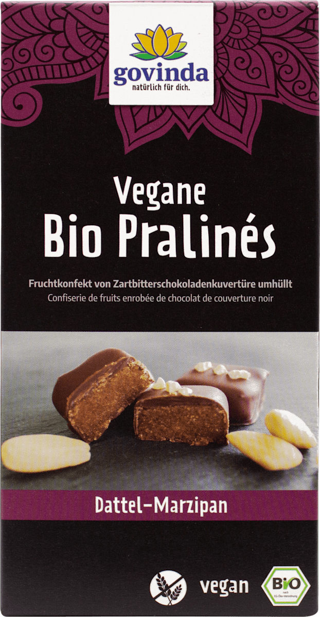 govinda Fruchtkonfekt Bio Pralinen Dattel-Marzipan Vegan, 70 g | dm.at