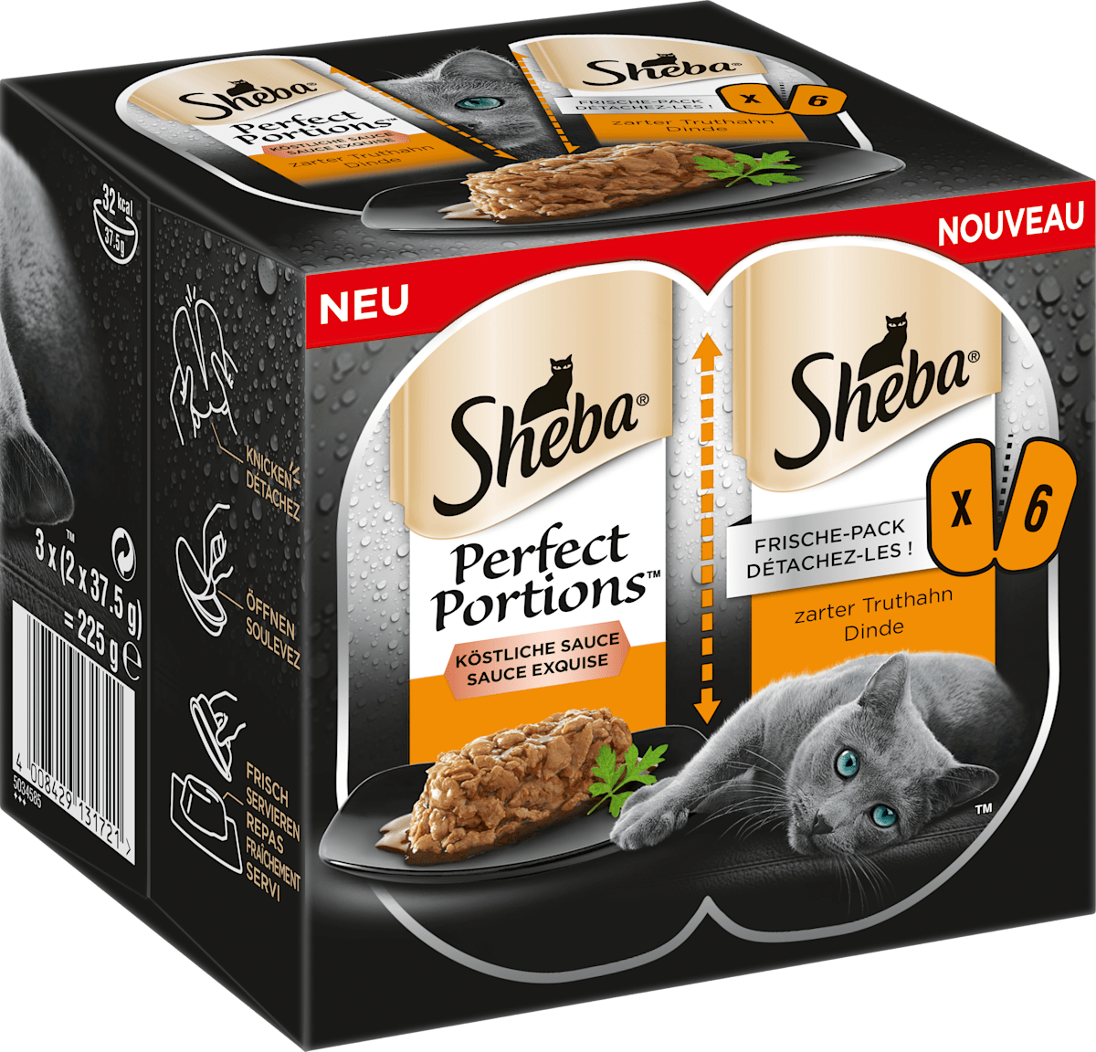 Sheba Nassfutter Katze Perfect Portions Köstliche Soße, 225 g | dm.at