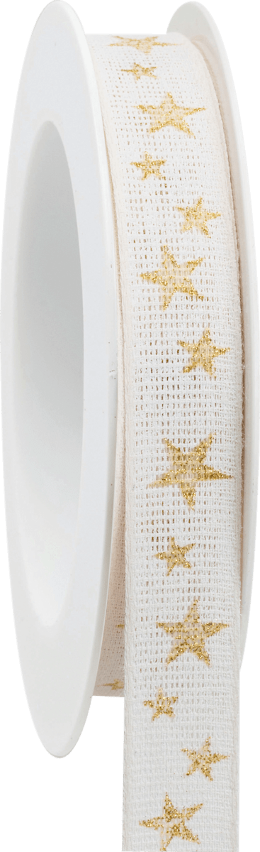 GOLDINA Geschenkband Funkelsterne weiß, 4 m | dm.at