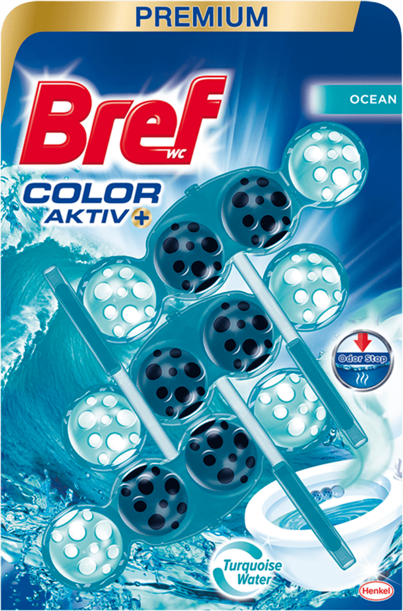 Bref WC blok Color Aktiv Ocean 3x50 g, 150 g | dm.cz