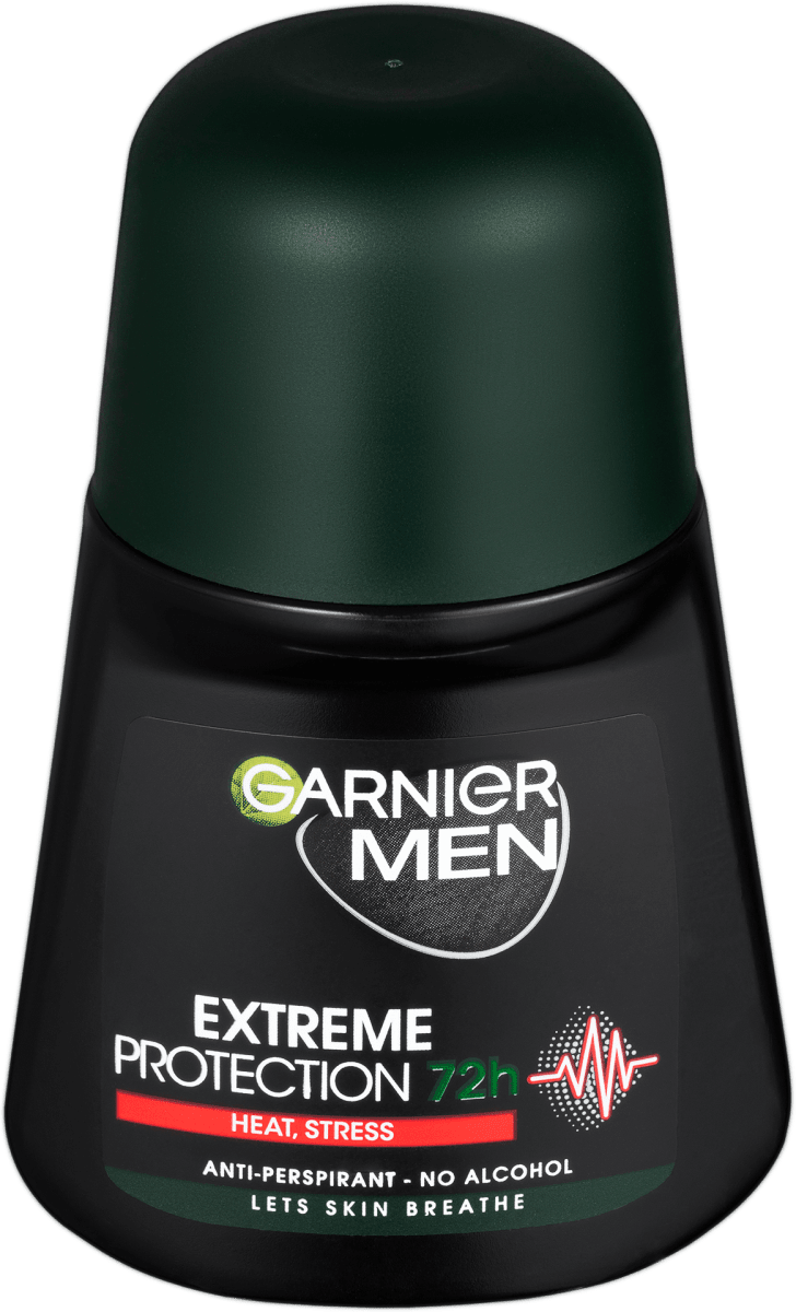 Garnier Men EXTREME PROTECTION 72h roll-on antiperspirant Heat, Sterss ...