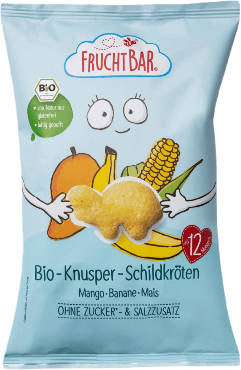 FruchtBar BIO kukuřičné křupky s mangem a banánem, 30 g | dm.cz