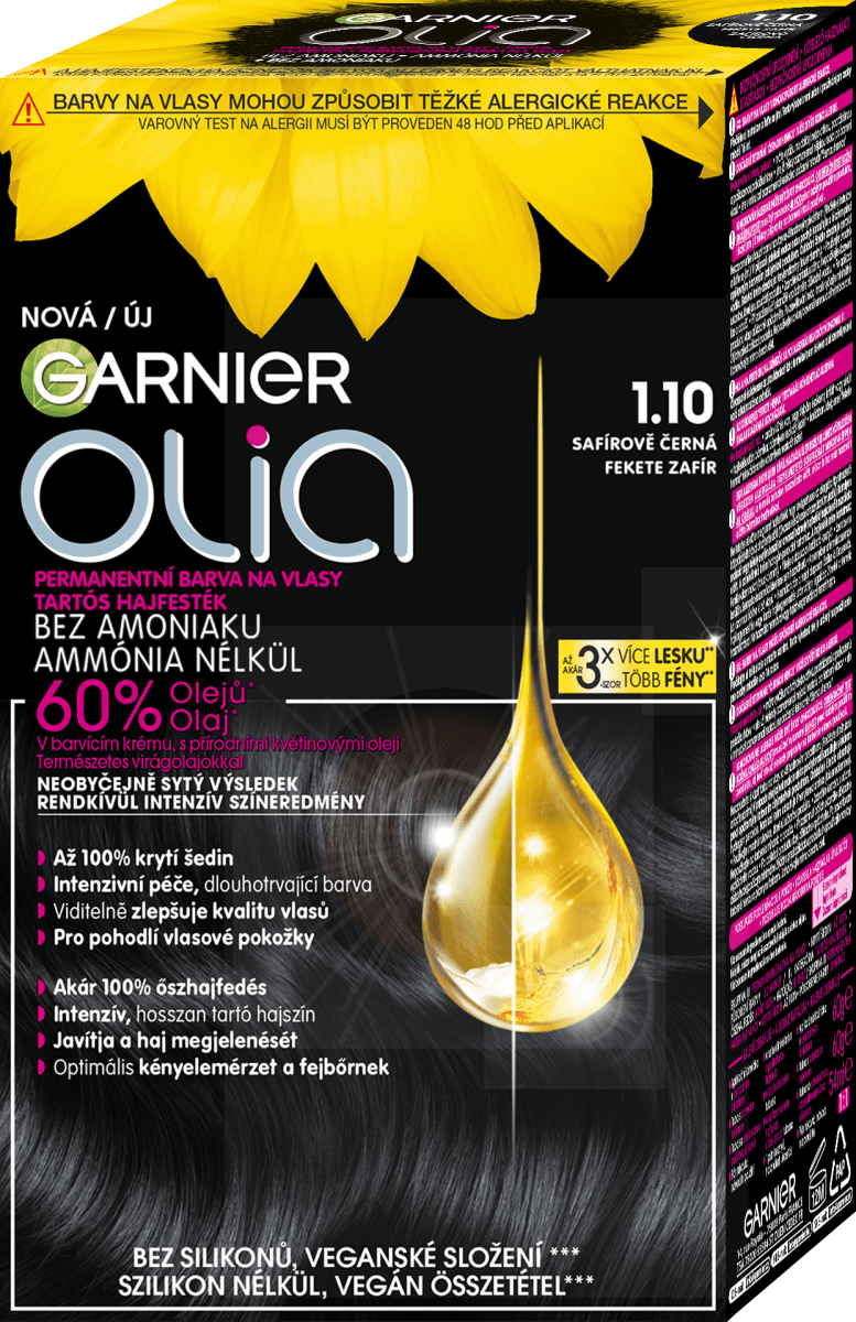GARNIER olia barva na vlasy safírově černá 1.10, 1 ks | dm.cz