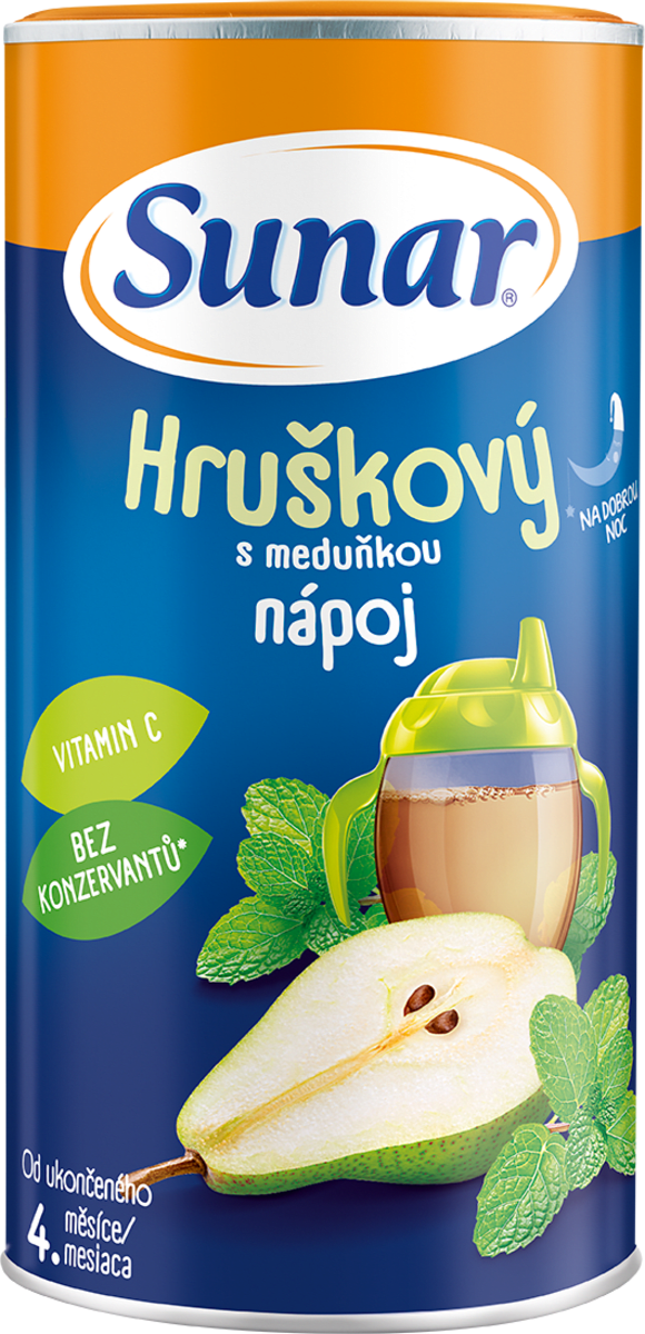 Sunar instantní nápoj s příchutí hrušky s meduňkou, 200 g | dm.cz
