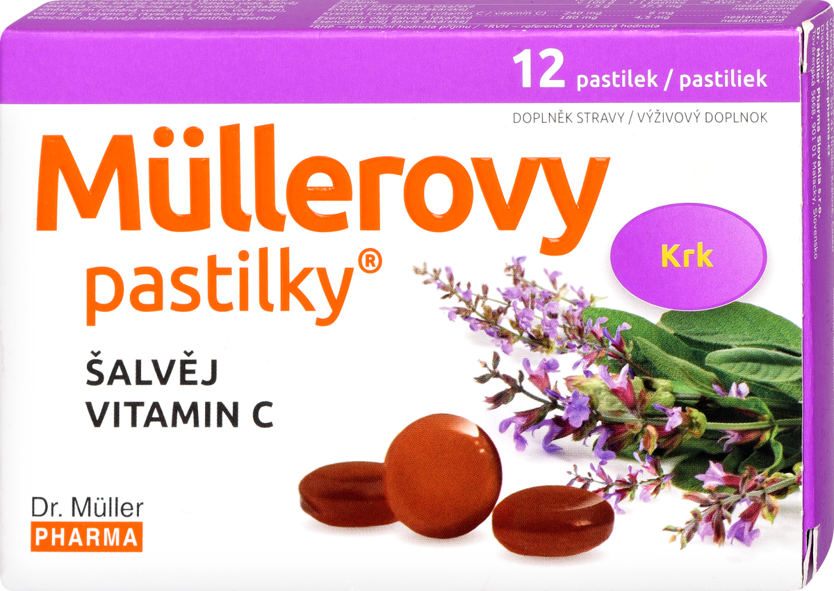 Dr. Müller PHARMA pastilky se šalvějí, 12 ks | dm.cz