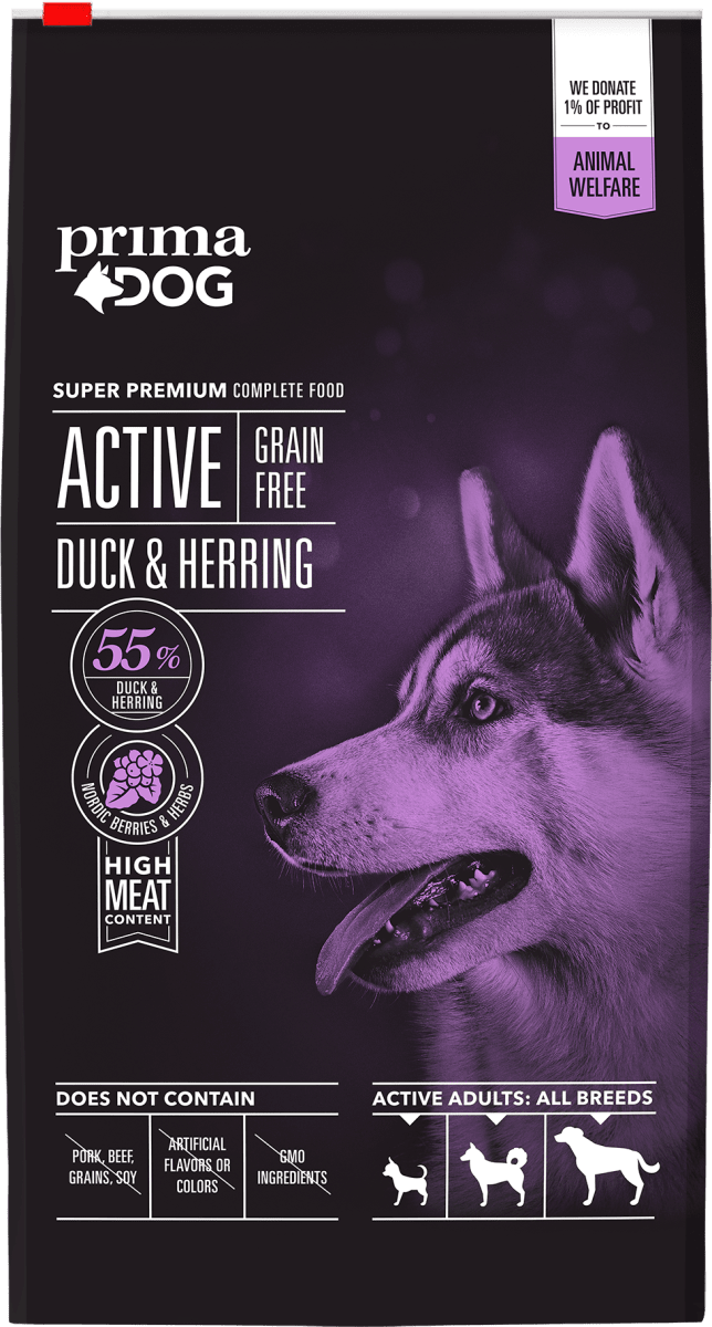 prima DOG granule pro psy kachna a sleď, 10 kg | dm.cz