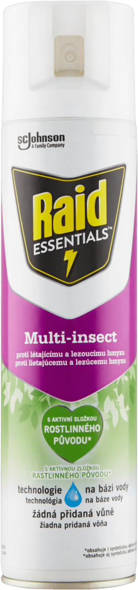 Raid Essentials Sprej proti lietajúcemu a lezúcemu hmyzu Essentials ...