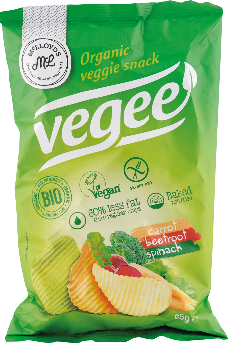 McLLOYD´S Bio Čipsy vegee mrkva, červená repa a špenát, 85 g trvalo ...